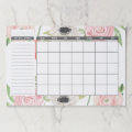 Elegant Pink & White Floral Monthly Calendar Paper Pad | Zazzle