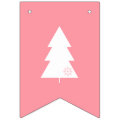 Elegant Pink White Merry Christmas Bunting Flags | Zazzle
