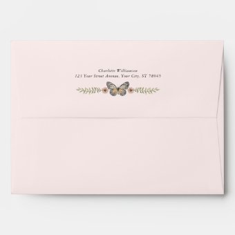 Elegant Pink Wildflower Girl Baby Shower Envelope | Zazzle
