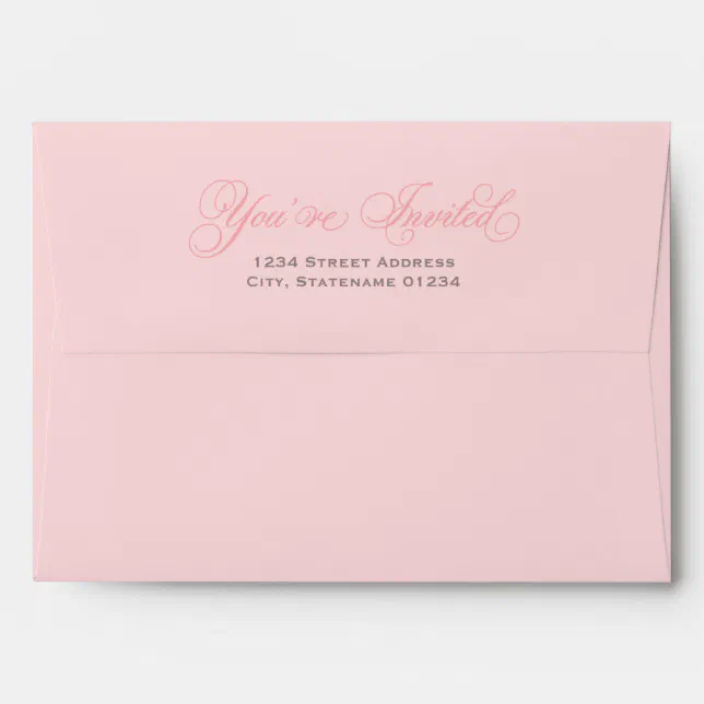 Elegant Pink You're Invited Script Wedding Envelope | Zazzle