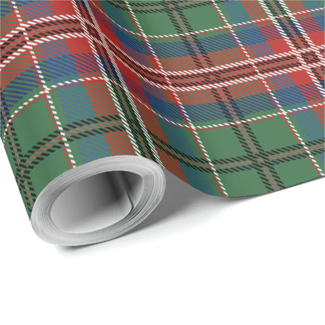 Elegant Plaid Red Green Rustic Tartan Wrapping Paper | Zazzle