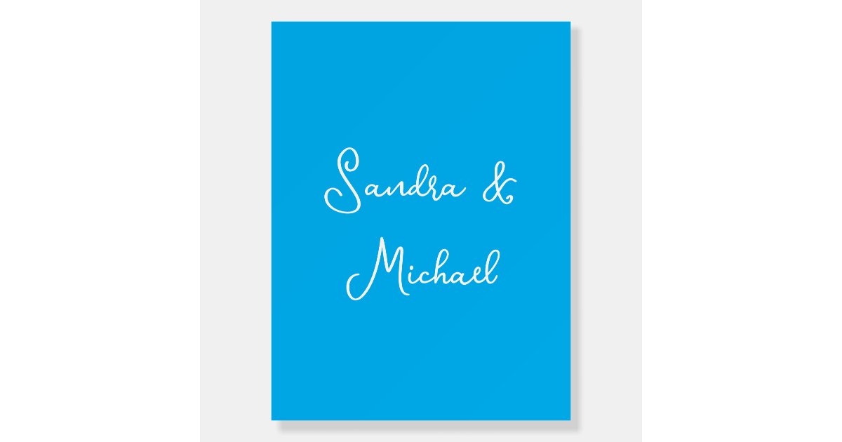 Elegant Plain Azure Blue Personalized Custom Foam Board | Zazzle