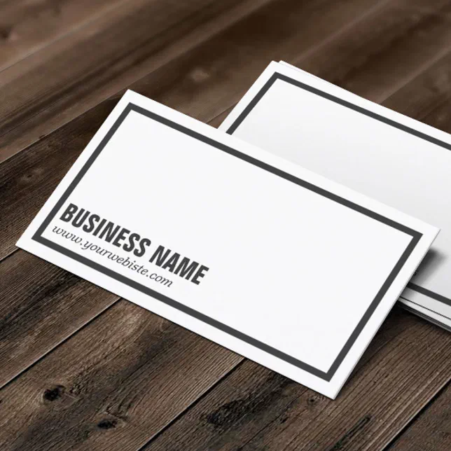 Elegant Plain Black Border Business Card | Zazzle