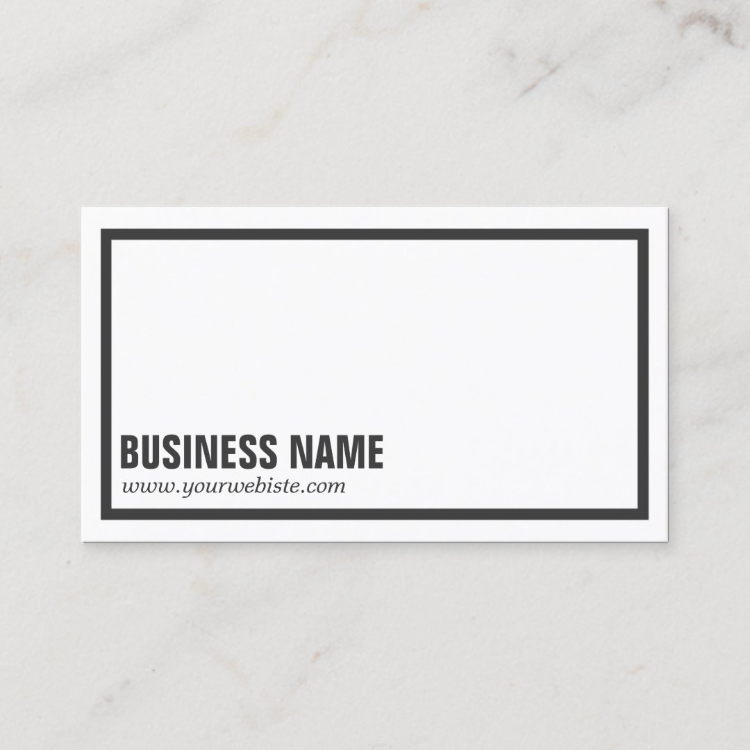 Elegant Plain Black Border Business Card | Zazzle