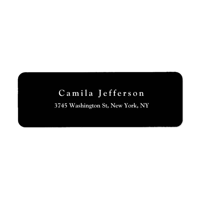 Elegant Plain Black Classical Minimalist Label | Zazzle