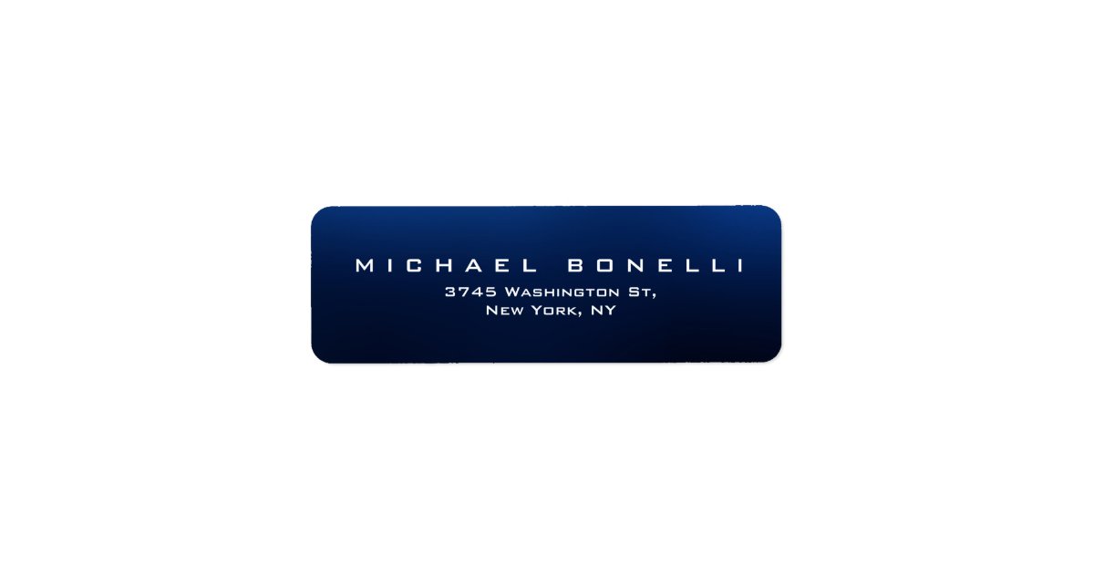 Elegant Plain Blue Minimalist Modern Label | Zazzle