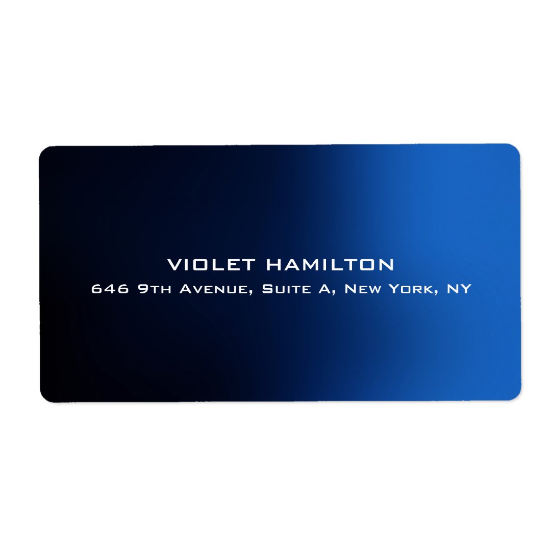 Elegant Plain Blue Professional Modern Minimalist Label | Zazzle