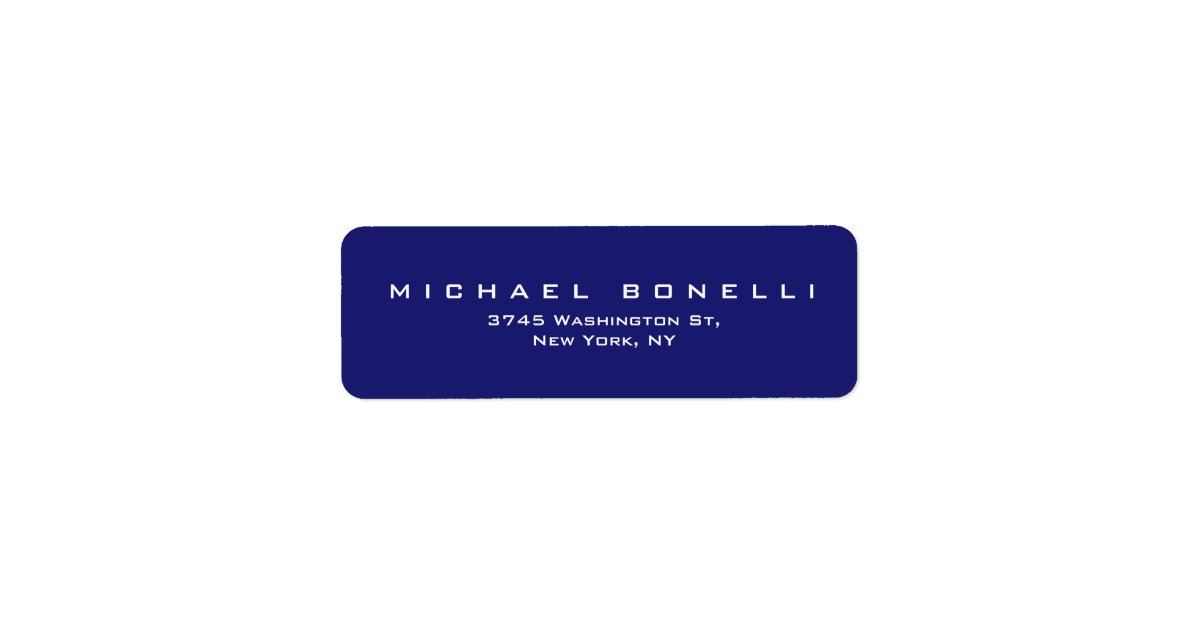 Elegant Plain Midnight Blue Label | Zazzle