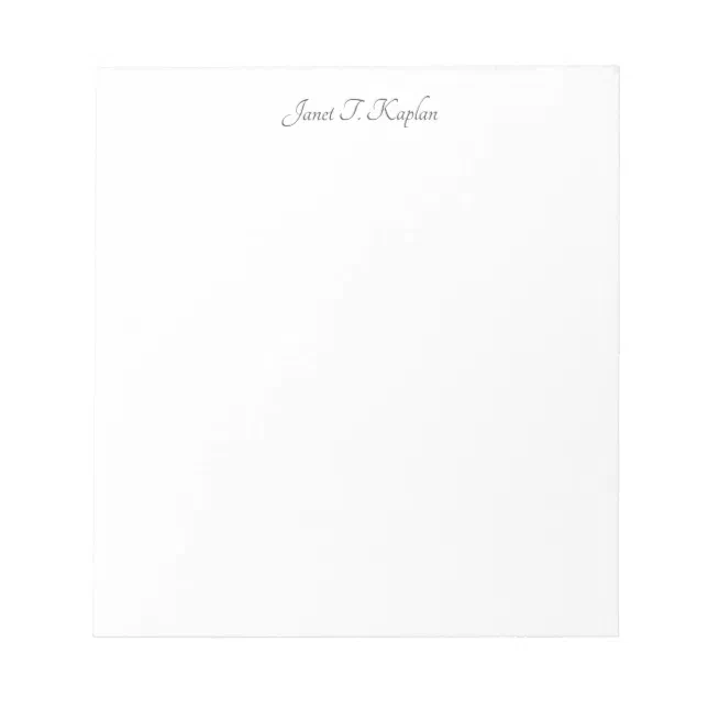 Elegant Plain Professional Handwriting Notepad | Zazzle