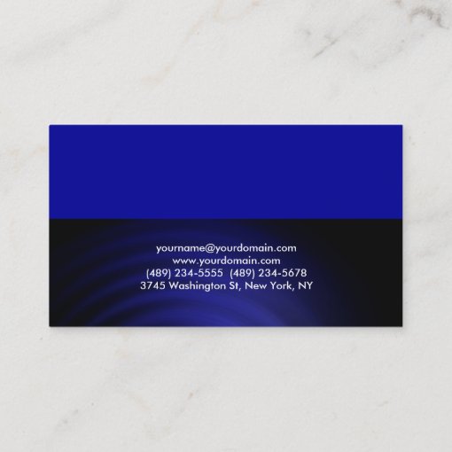 Elegant Plain Stylish Blue Color Business Card | Zazzle