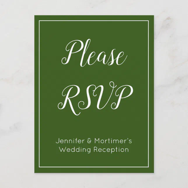 Elegant "Please RSVP" Postcard | Zazzle