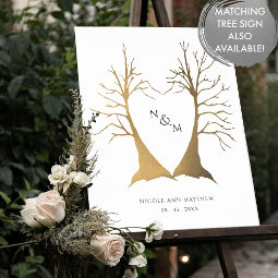 Elegant Please Sign Around Our Guest Tree Sign | Zazzle