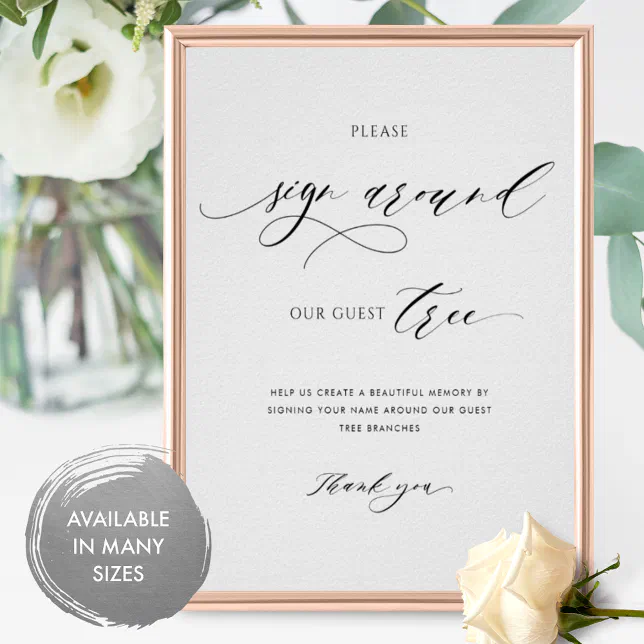Elegant Please Sign Around Our Guest Tree Sign | Zazzle