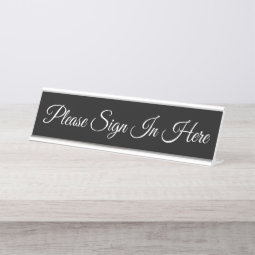 Elegant "Please Sign In Here" on Black | Zazzle