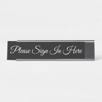 Elegant "Please Sign In Here" on Black | Zazzle