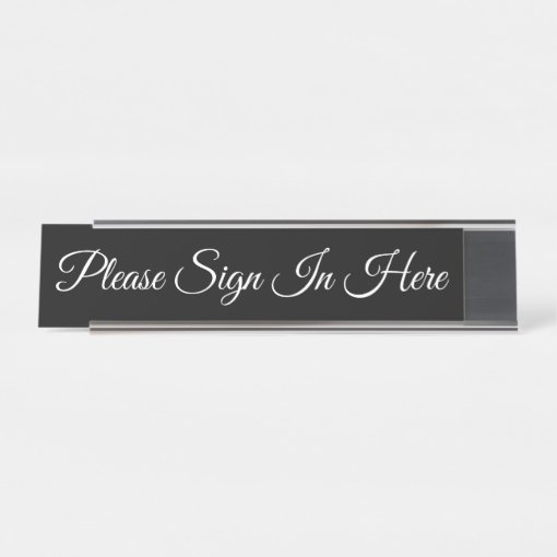 Elegant "Please Sign In Here" on Black | Zazzle
