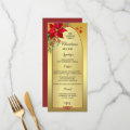 Elegant Poinsettia Gold Christmas Dinner Menu | Zazzle