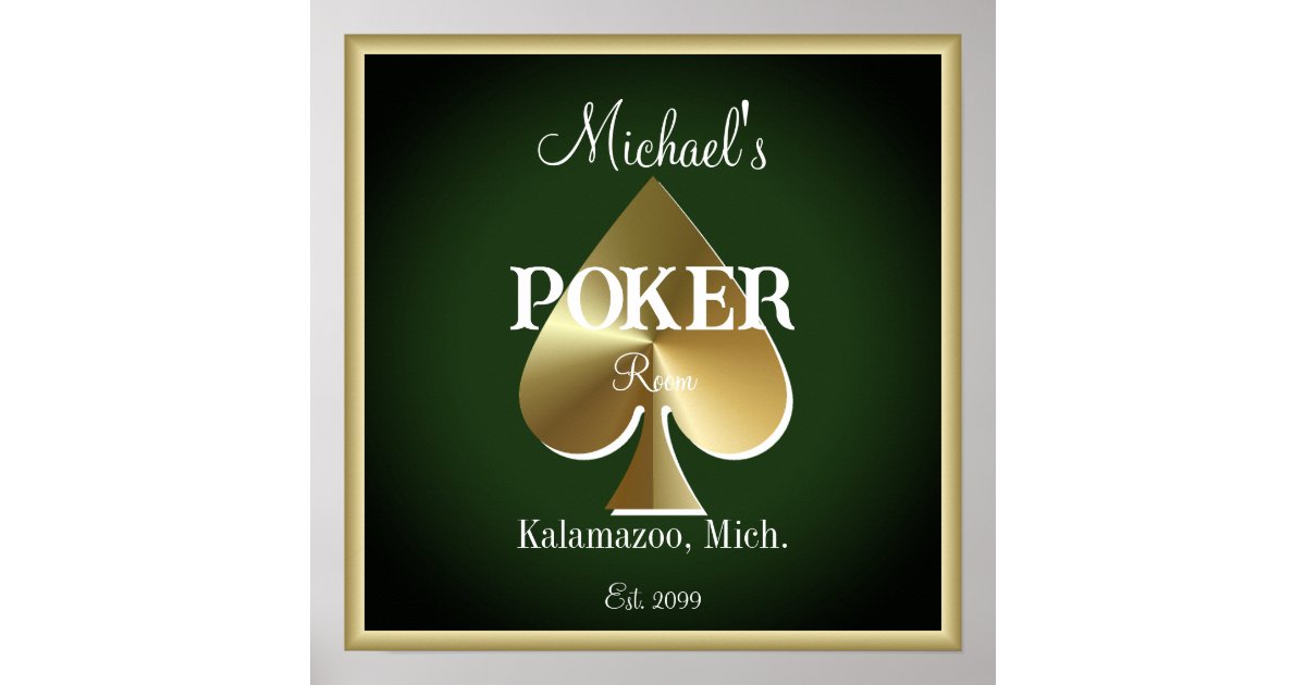 Elegant Poker Playing Cards Room Poster Print | Zazzle