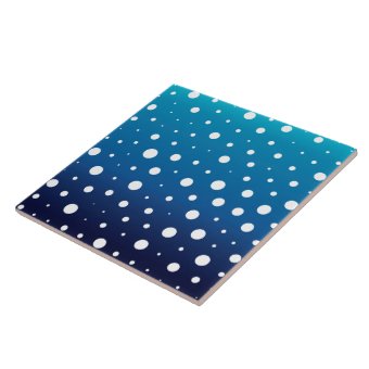 Elegant polka dots - Ocean Blue and White Ceramic Tile | Zazzle