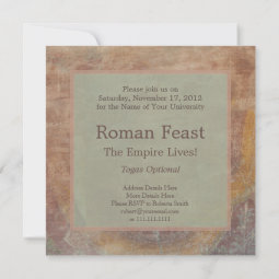 Elegant Pompeii Reds, Greens Roman Feast Invitation | Zazzle
