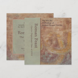 Elegant Pompeii Reds, Greens Roman Feast Invitation | Zazzle