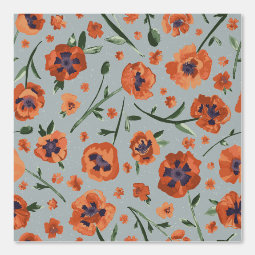 Elegant Poppies Pattern Wallpaper | Zazzle