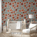 Elegant Poppies Pattern Wallpaper | Zazzle