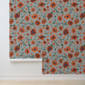 Elegant Poppies Pattern Wallpaper | Zazzle