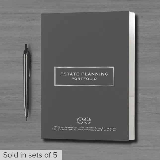 Elegant Portfolio Folder with Custom Logo | Zazzle
