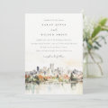 Elegant Portland Oregon Skyline Watercolor Wedding Invitation | Zazzle