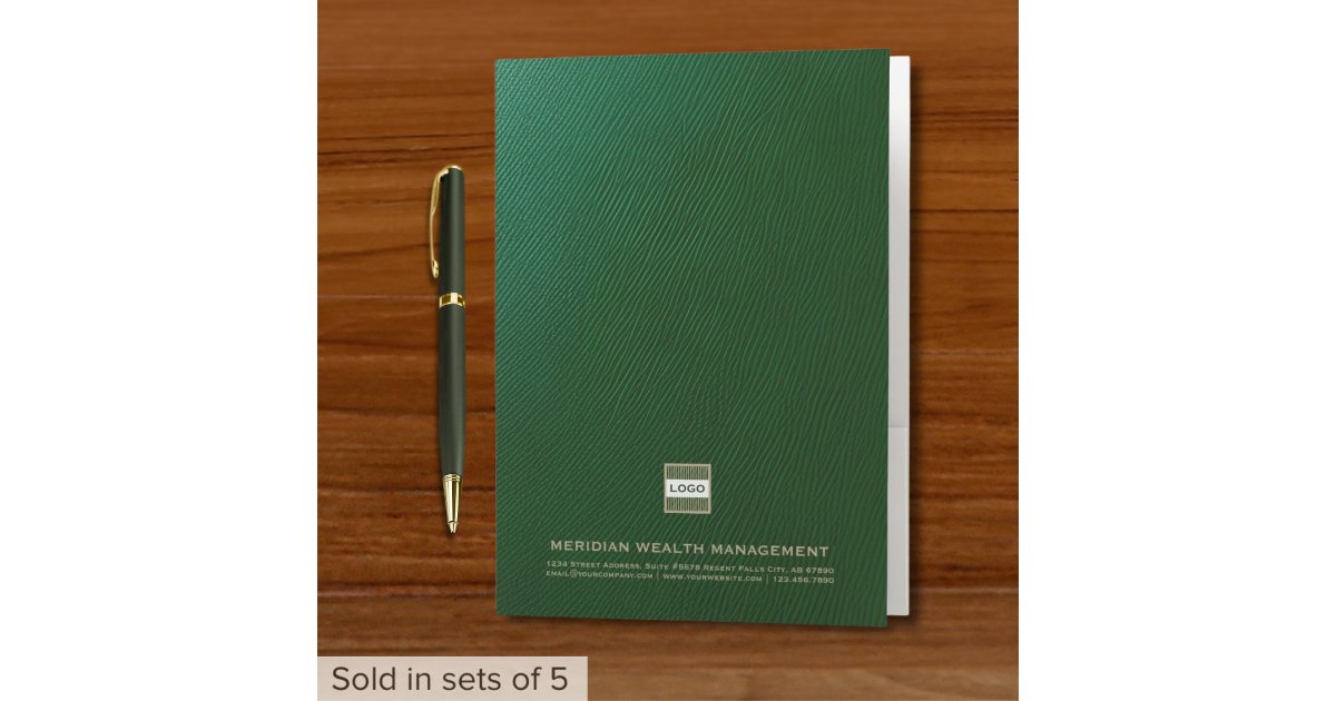 Elegant Presentation Folder with Logo | Zazzle