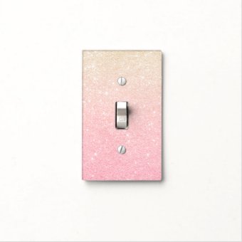 Elegant pretty girly gradient rose gold glitter light switch cover | Zazzle