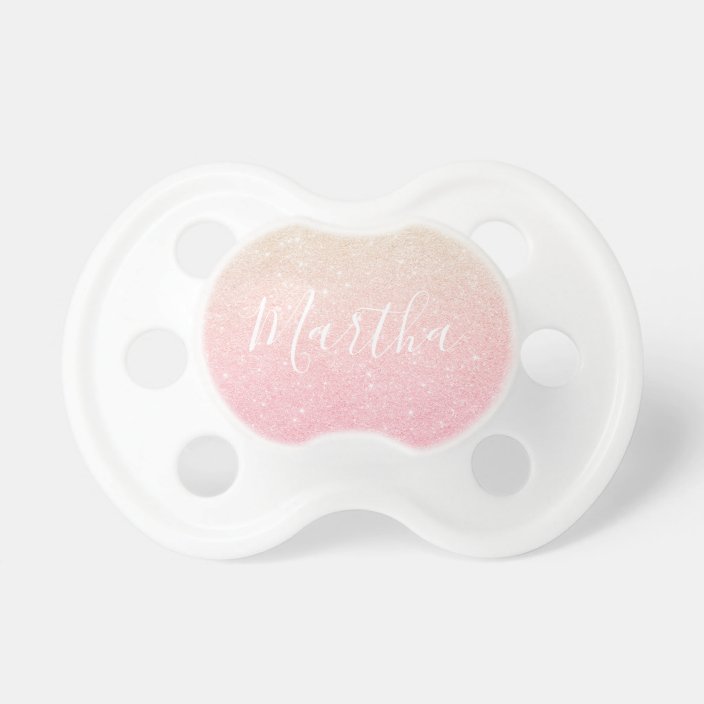 Elegant pretty girly gradient rose gold glitter pacifier | Zazzle.com