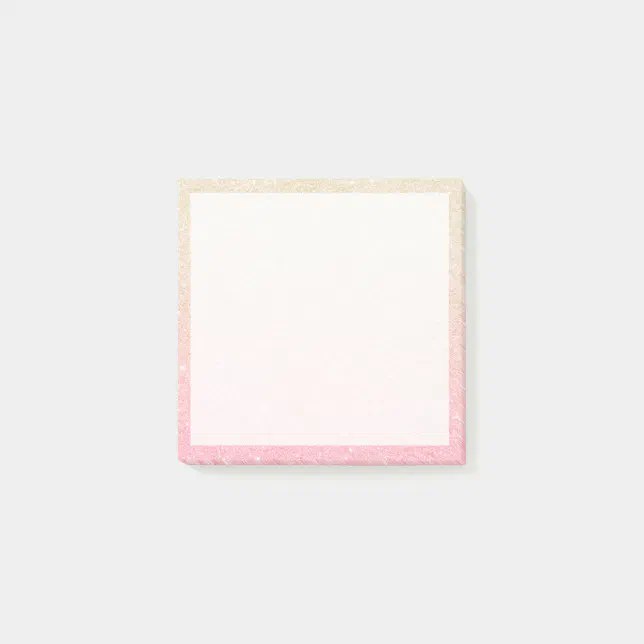 Elegant pretty girly gradient rose gold glitter post-it notes | Zazzle