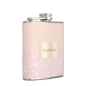 Elegant pretty rose gold glitter & blush pink flask | Zazzle