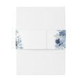 Elegant Pretty Stale Blue Floral Wedding Invitation Belly Band | Zazzle