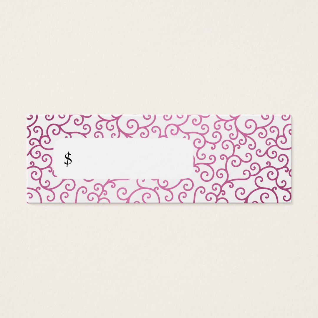 Elegant Price Tag Modern Swirls Pink | Zazzle