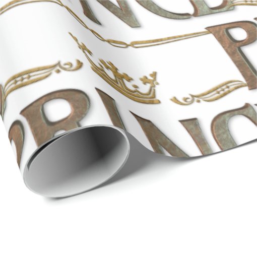 Elegant PRINCE Royalty Lettering Crown Wrapping Paper | Zazzle