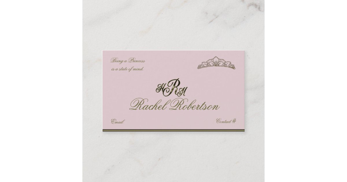 Elegant Princess Calling Card | Zazzle