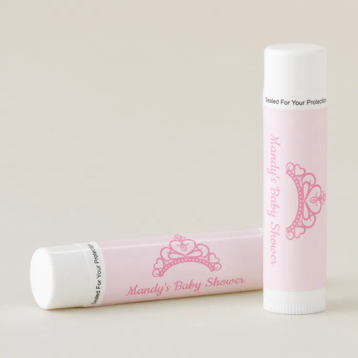 Elegant Princess Crown Girl Baby Shower Lip Balm | Zazzle