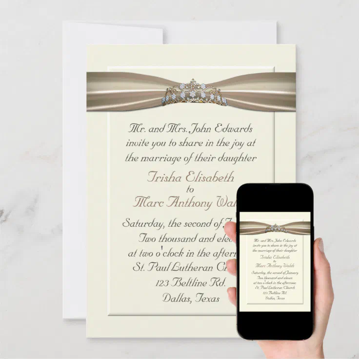 Elegant Princess Wedding Invitation | Zazzle