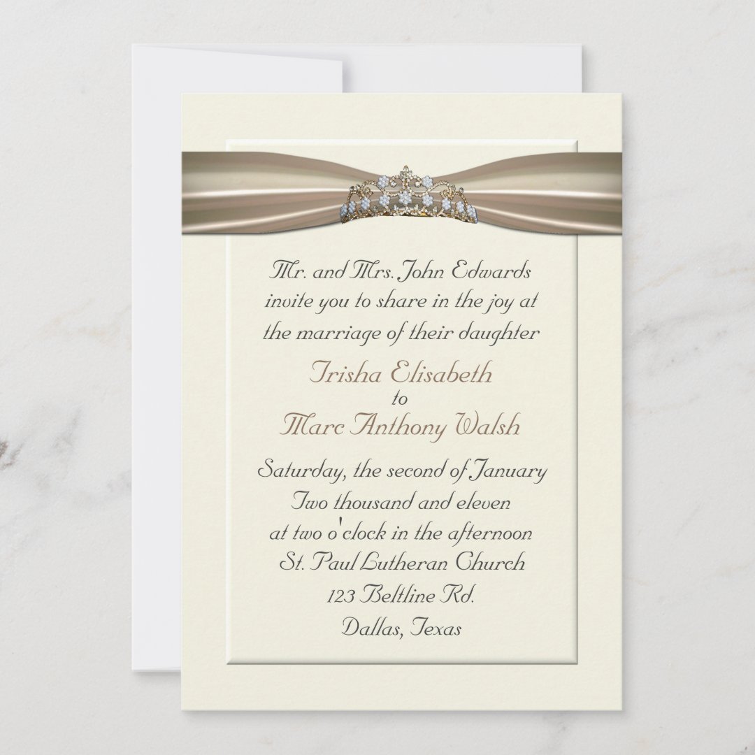 Elegant Princess Wedding Invitation | Zazzle