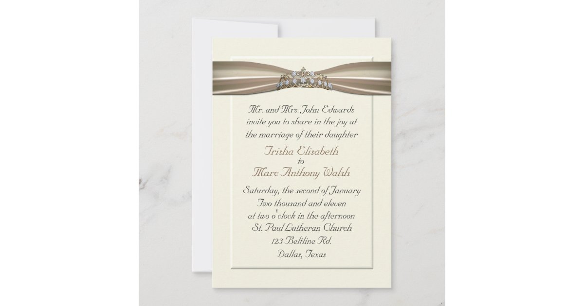 Elegant Princess Wedding Invitation | Zazzle