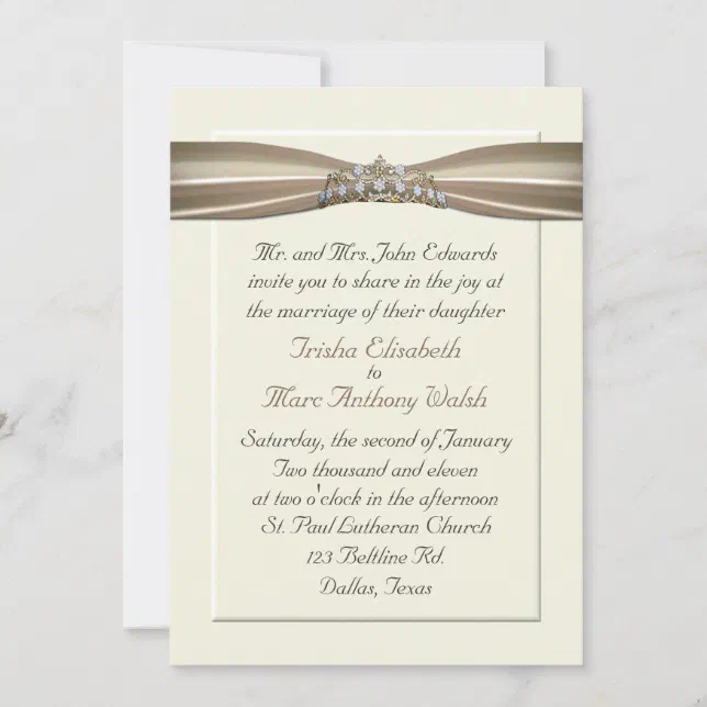 Elegant Princess Wedding Invitation | Zazzle