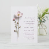 Elegant Print Pressed Pastel Boho Flowers Wedding Invitation | Zazzle