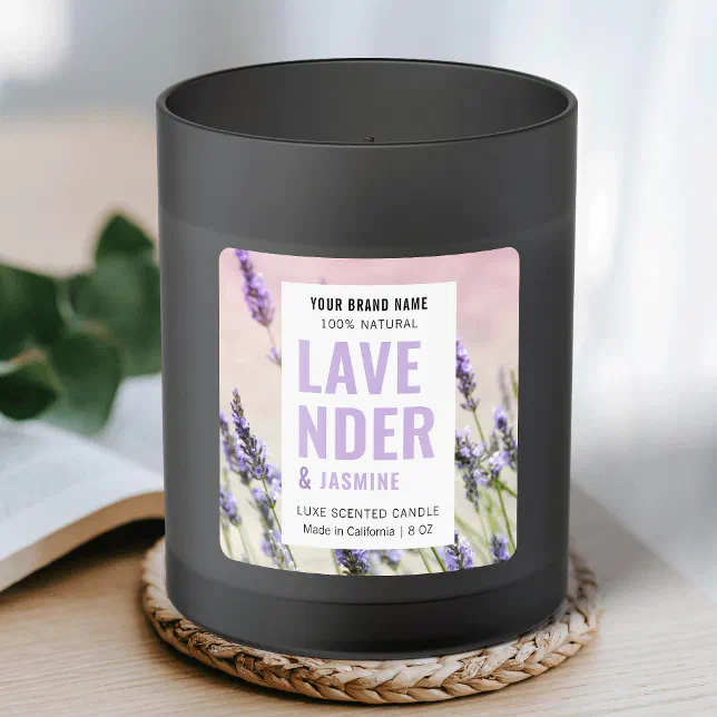 Elegant Product Packaging Candle Label With Photo | Zazzle