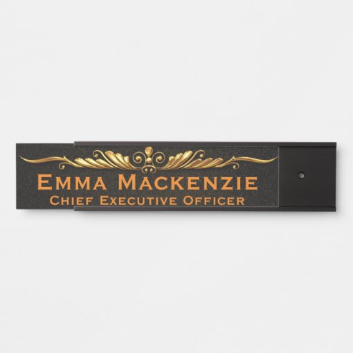 Elegant Professional Black & Gold Office Door Sign | Zazzle