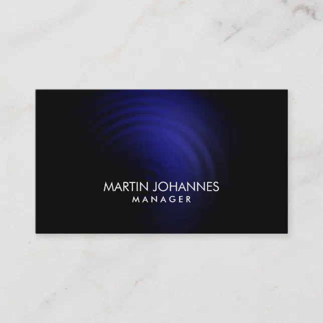 Elegant Professional Blue Black Business Card | Zazzle