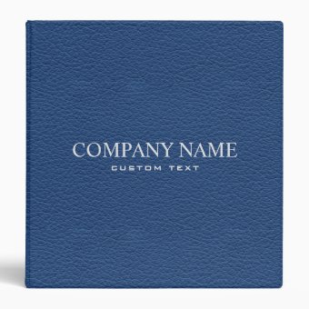 Elegant Professional Blue Leather Look 3 Ring Binder | Zazzle
