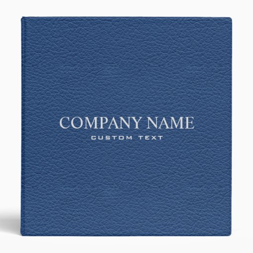 Elegant Professional Blue Leather Look 3 Ring Binder | Zazzle
